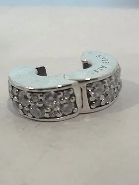 Pandora | Jewelry | Round White Crystal Closure Bead | Poshmark